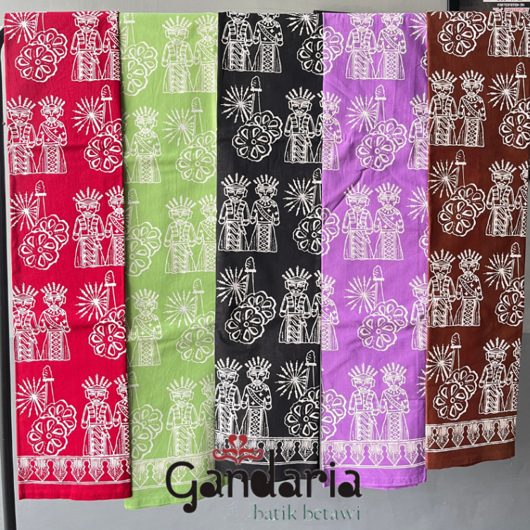Jual Gandaria Batik Betawi Kain Batik Cap Asli - Motif Ondel-ondel dan ...