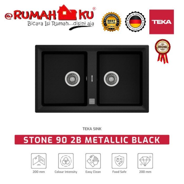 Jual KITCHEN SINK TEKA STONE 90 2B METALLIC BLACK | Shopee Indonesia