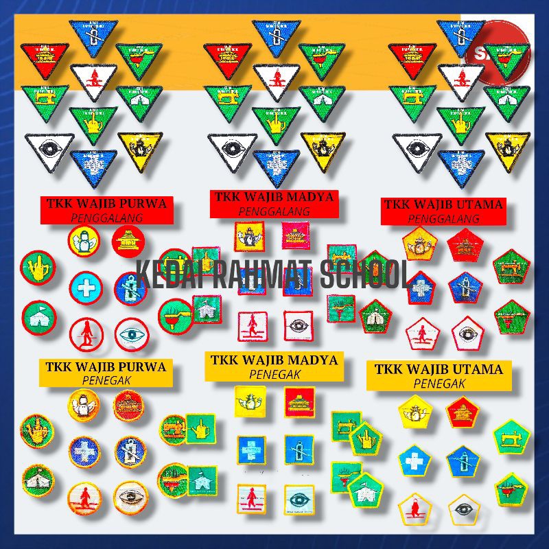 Jual Set 10 TKK Wajib Tanda Kecakapan Khusus Bordir Pramuka Siaga Penggalang Penegak Purwa Madya ...