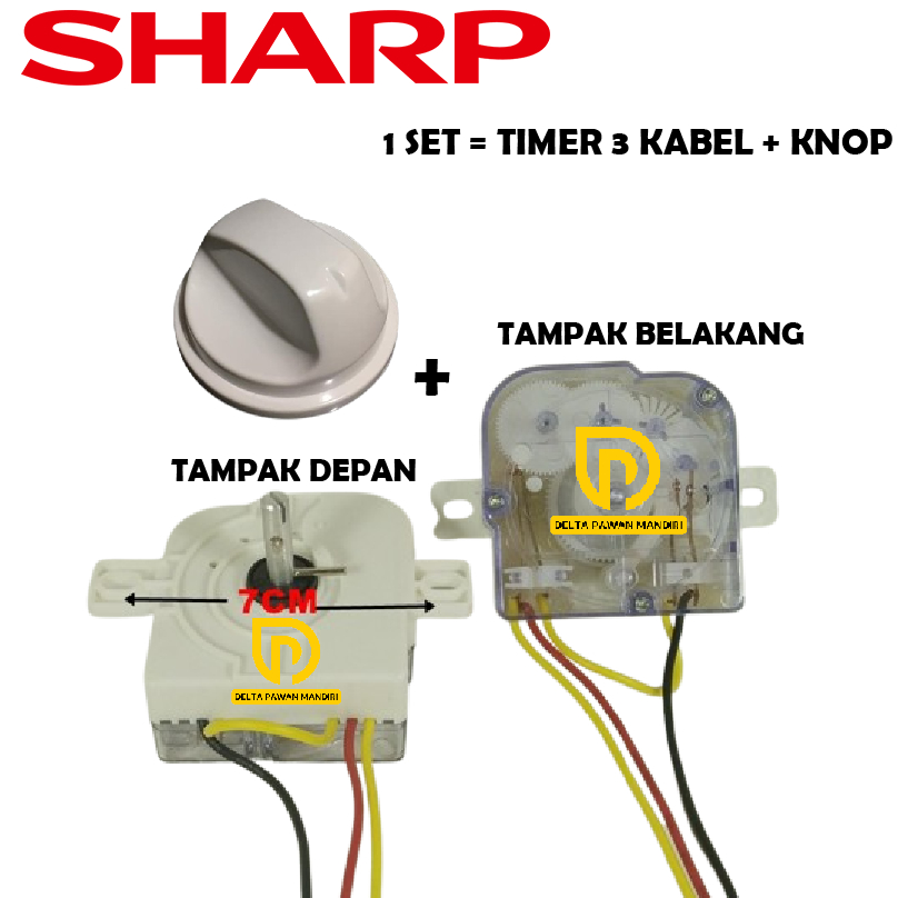 Jual ES-T65M 1 SET Timer Mesin Cuci 3 Kabel + Knop Putaran Timer Mesin ...