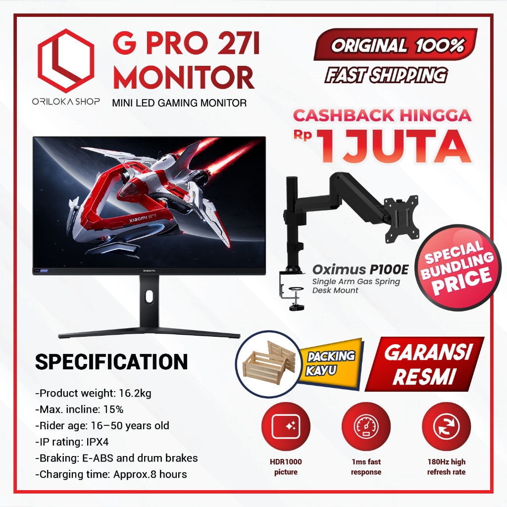 Jual (+Packing Kayu) Mi Monitor G PRO 27i Mini LED Gaming 27 Inch Fast ...