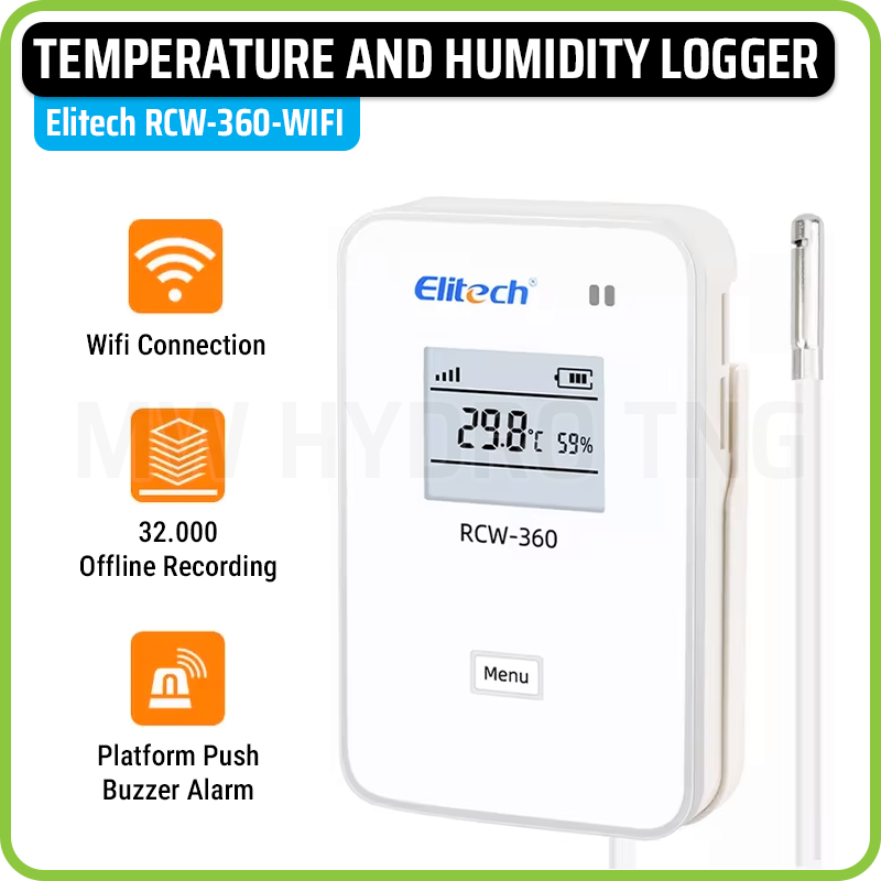 Jual ELITECH RCW-360 WIFI, Temperature & Humidity IOT Realtime Data ...