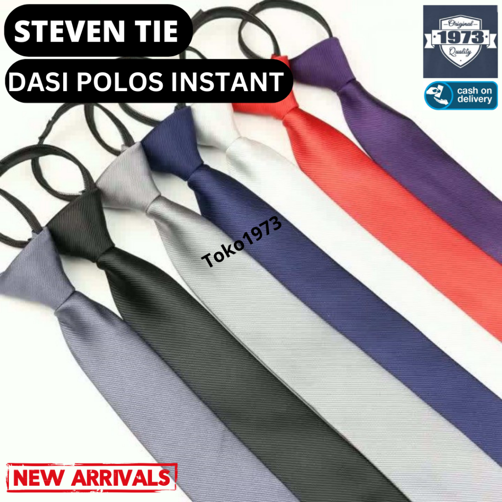 Jual STEVEN - DASI POLOS DASI INSTANT skinny tie dasi siap pakai dasi ...