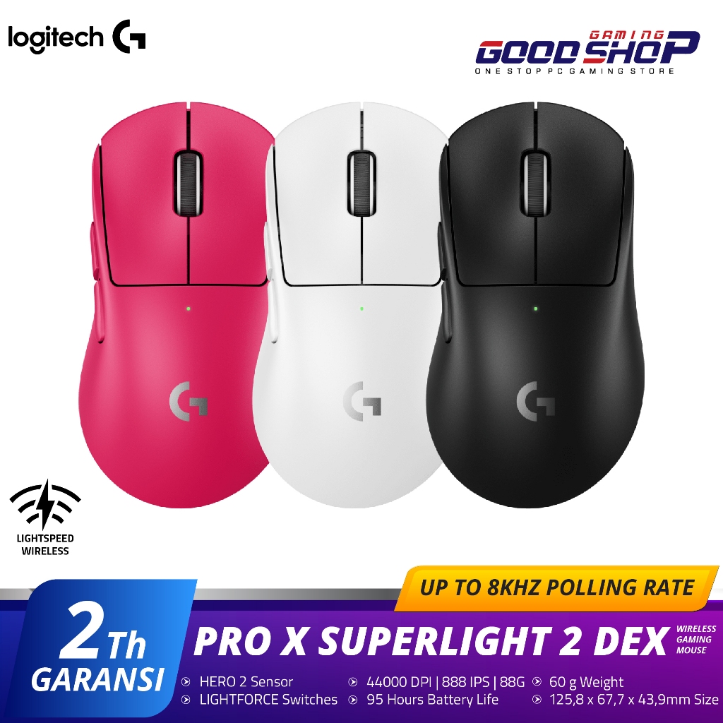 Jual Logitech G PRO X SUPERLIGHT 2 DEX LIGHTSPEED 60g Wireless Gaming ...