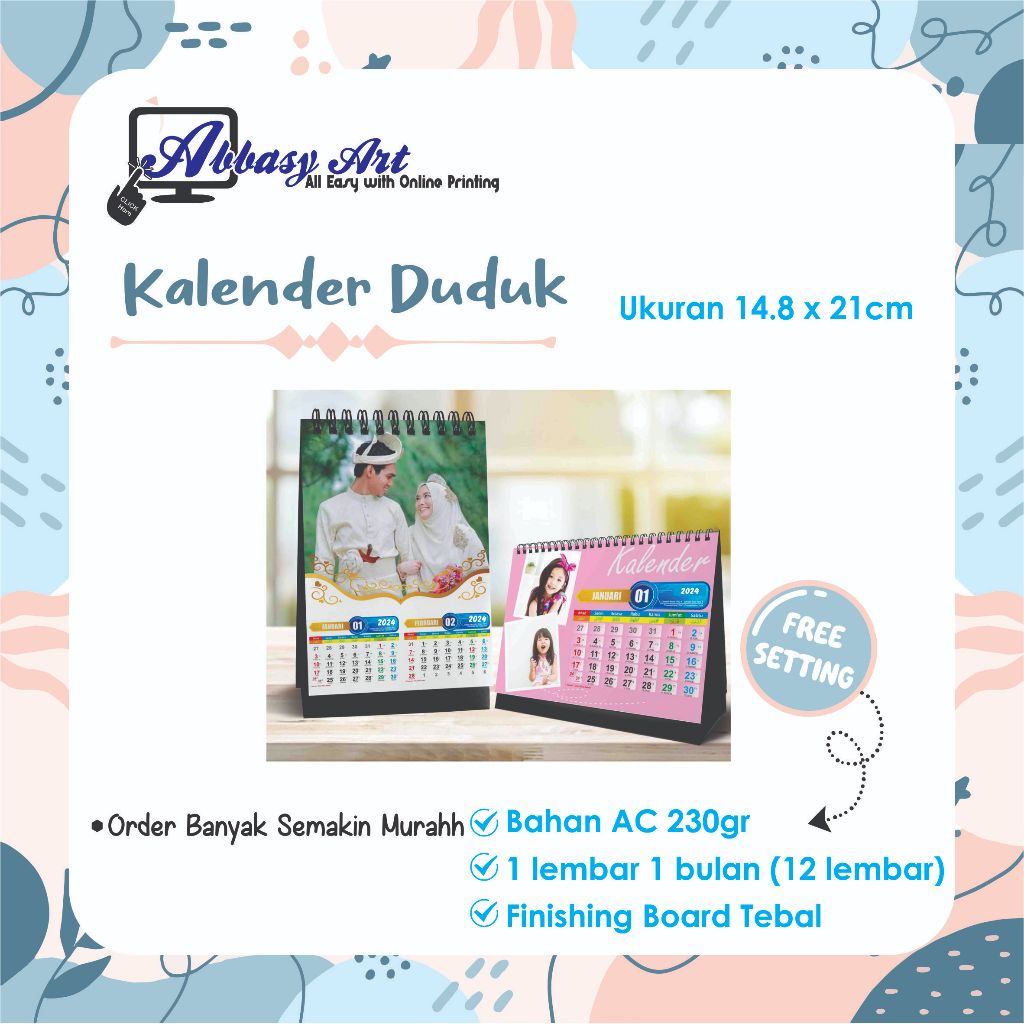Jual FREE DESIGN/Kalender Meja/Kalender duduk 2025/Dudukan Linen ...