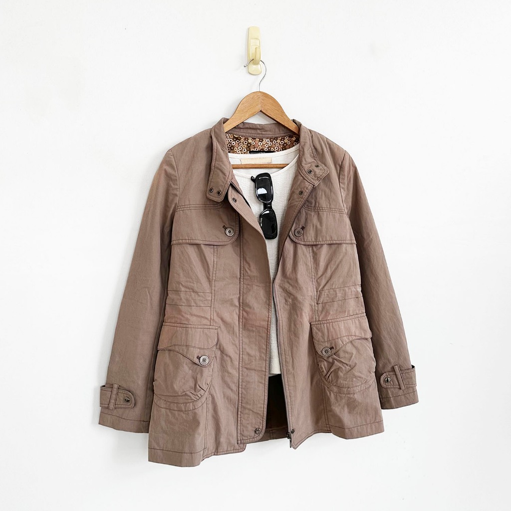 Jual KATIA (Kode F72, F73) Jacket Outerwear Coklelat, Cream, Earth-Tone Color Parka Jacket ...