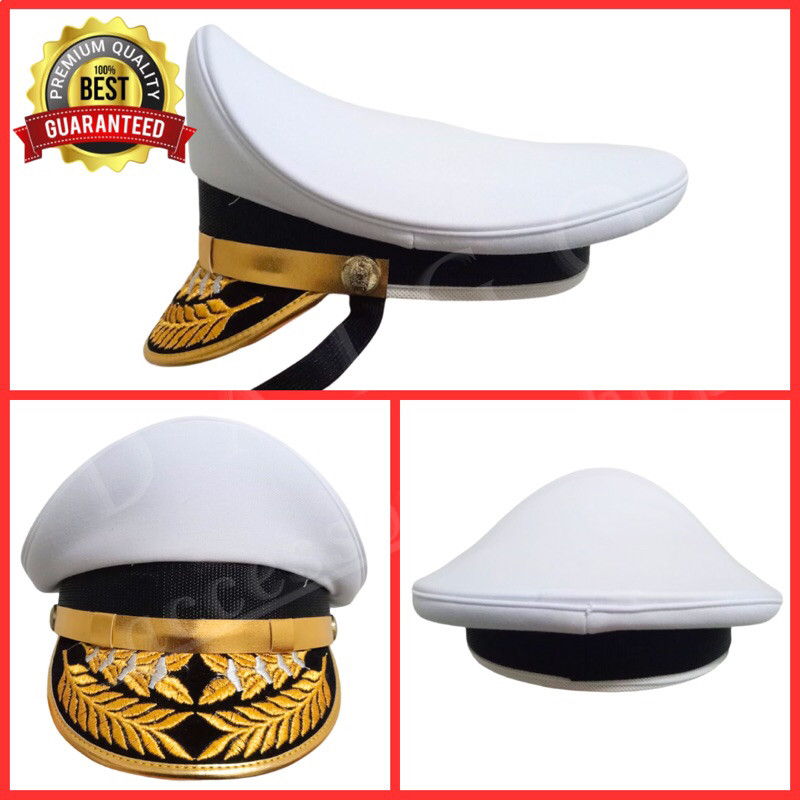 Jual (BISA CUSTOM) PET Paskibra Putih Topi Paskibra & Marching Band ...