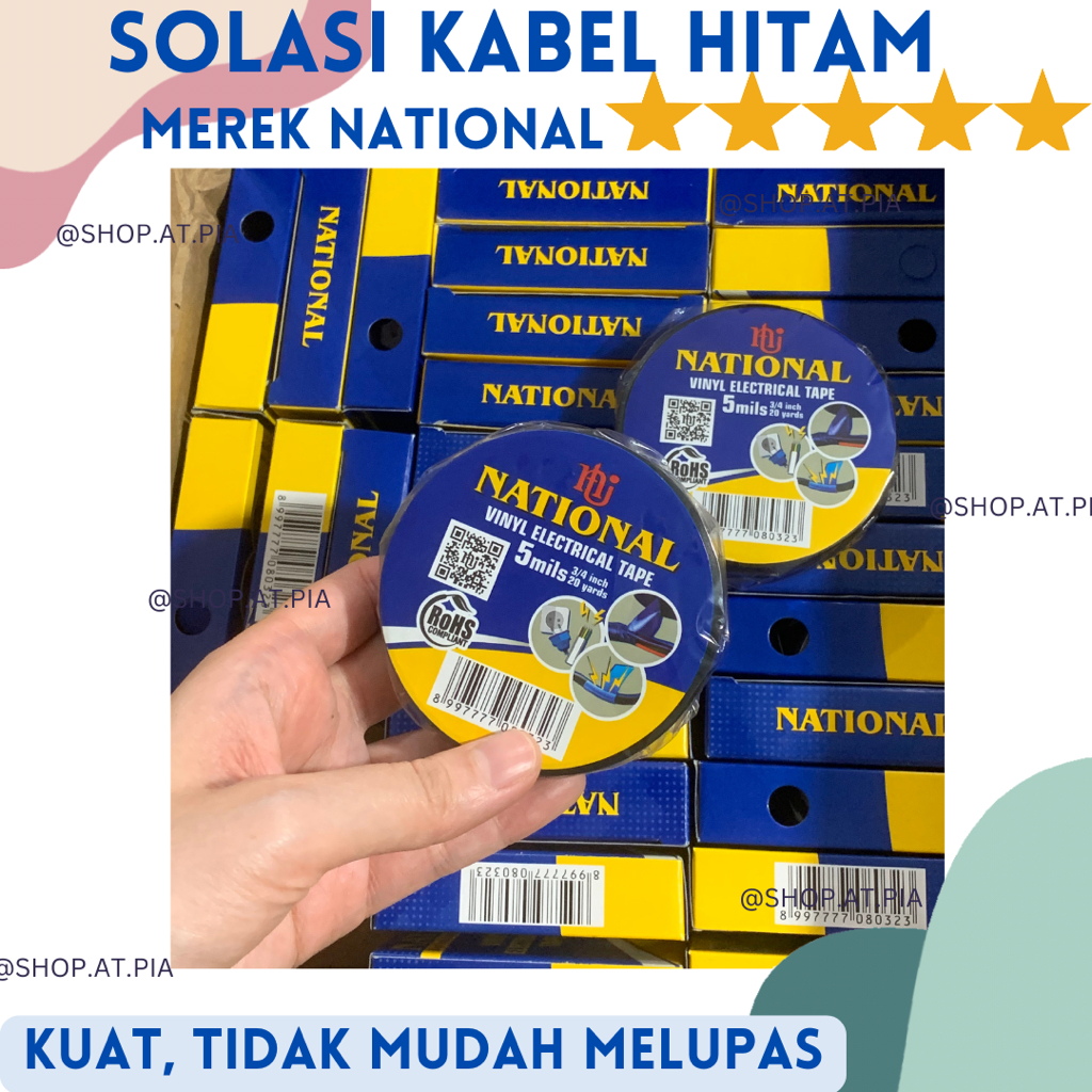Jual ISOLASI KABEL LISTRIK MEREK NATIONAL / ELECTRICAL TAPE | Shopee ...