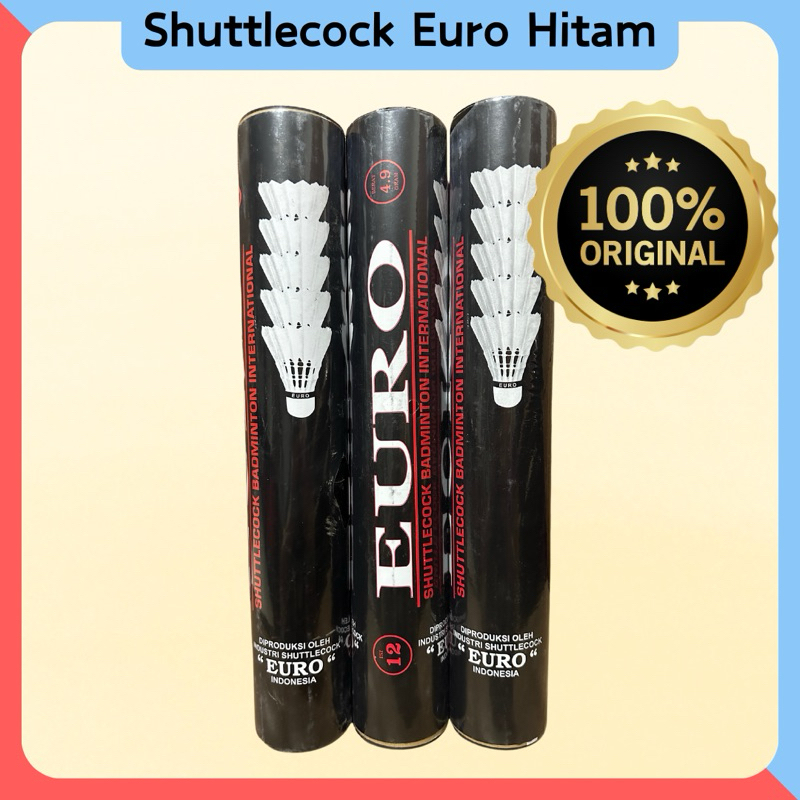 Jual 1 Dus : Shuttlecock EURO Hitam (isi 60 slop) | Shopee Indonesia