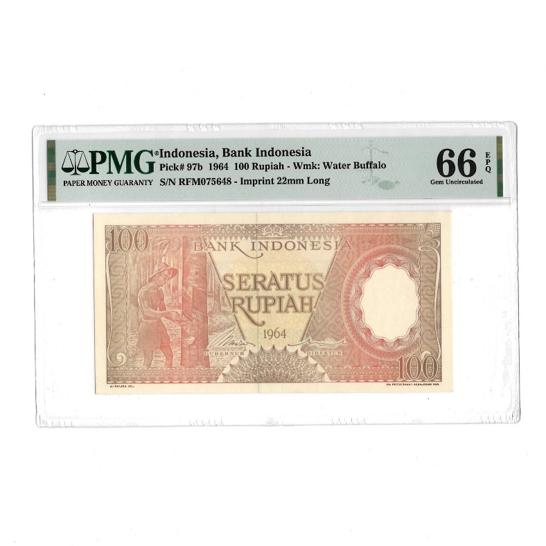 Jual Indonesia 100 Rupiah 1964 PMG 66 Gem Uncirculated EPQ | Shopee Indonesia