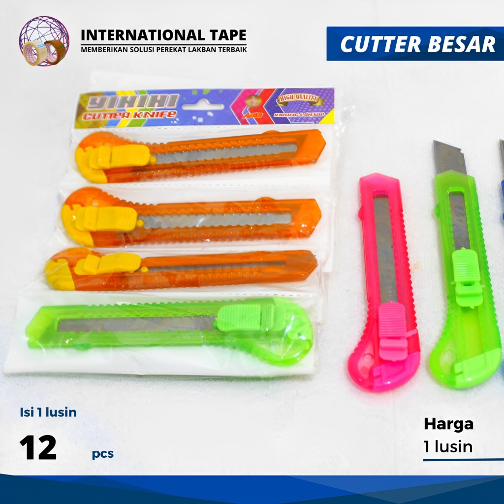 Jual CUTTER WARNA BESAR PER LUSIN ISI 12PCS | Shopee Indonesia