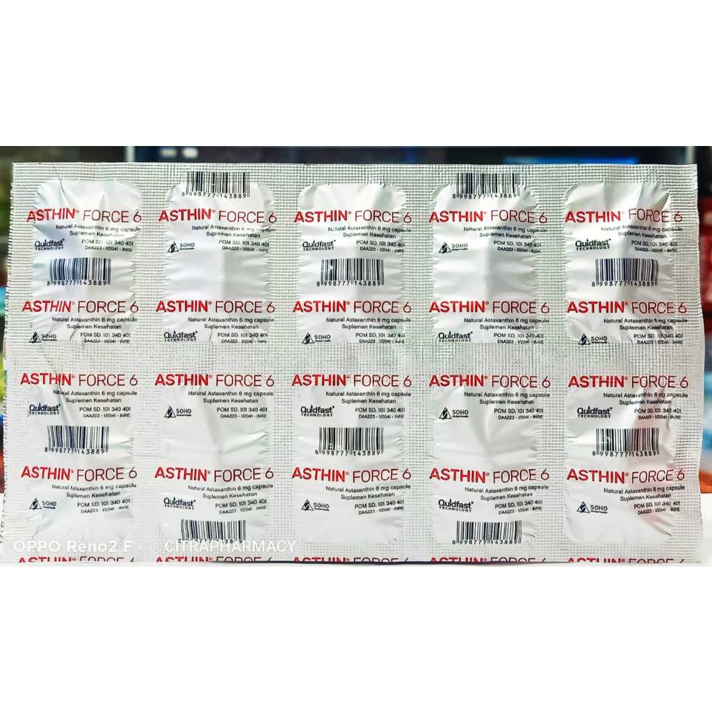 Jual Asthin Force 𝟔𝐌𝐆 𝟏 𝐒𝐓𝐑𝐈𝐏 𝐈𝐒𝐈 𝟏𝟎 𝐊𝐀𝐏𝐒𝐔𝐋 - Suplemen Kesehatan dan ...