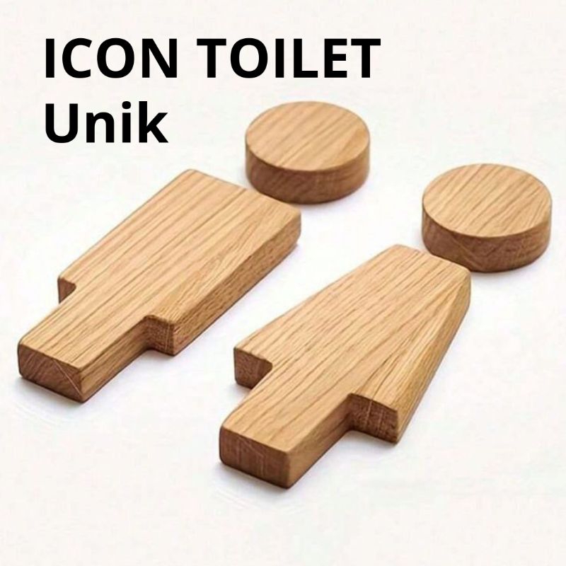 Jual Logo Icon Toilet Bahan Kayu Sign Board Penanda Toilet Pa Pi ...