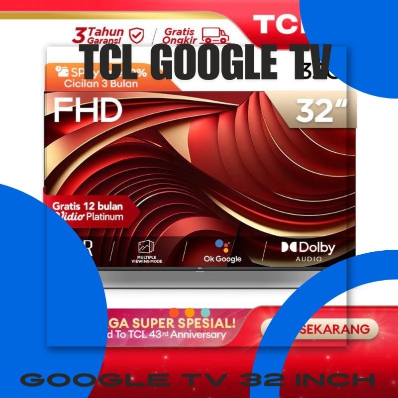 Jual TCL 32 Inch Google TV - FHD - Dolby Audio - Google Play/Netflix/Youtube - Wifi/Bluetooth ...