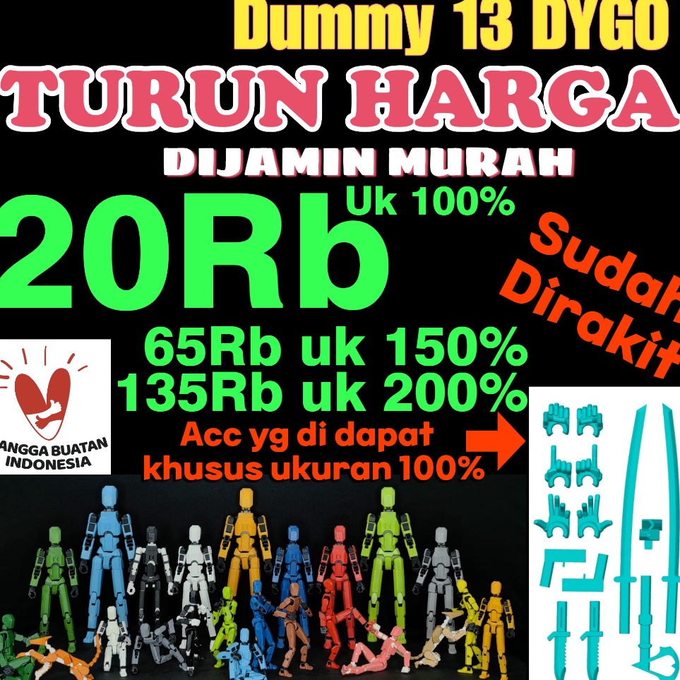 Jual Borong Stock Titan Dummy 13 Articulated action figure dygo filament uk Basic 1 | Shopee ...