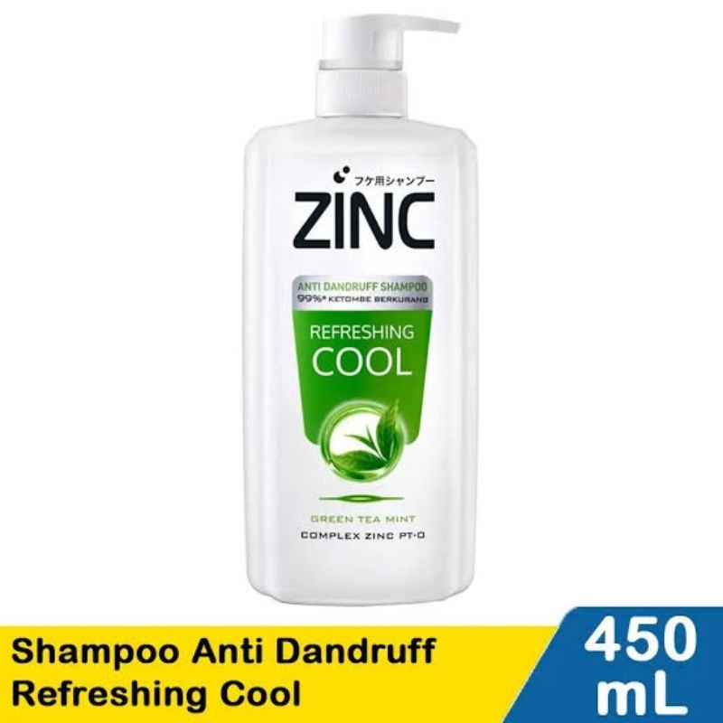 Jual Zinc Shampoo Pump Refreshing Cool Green Tea 450ml Sampo Zinc Botol ...