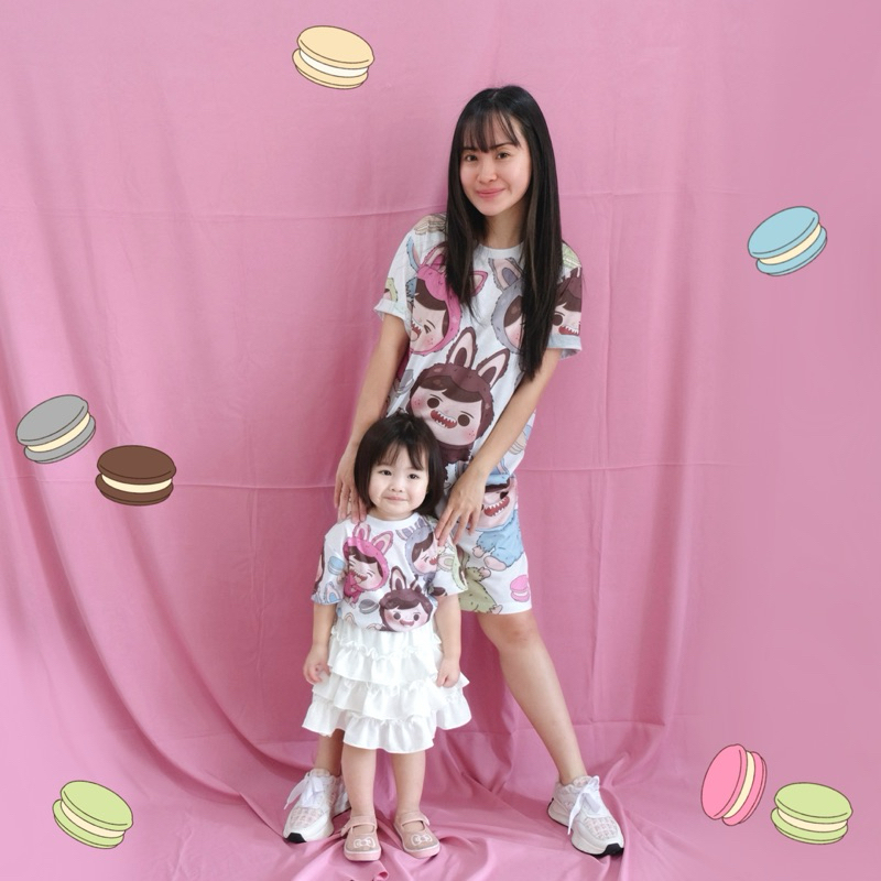 Jual Macaron monsters outfit (kaos keluarga, dress) | Shopee Indonesia