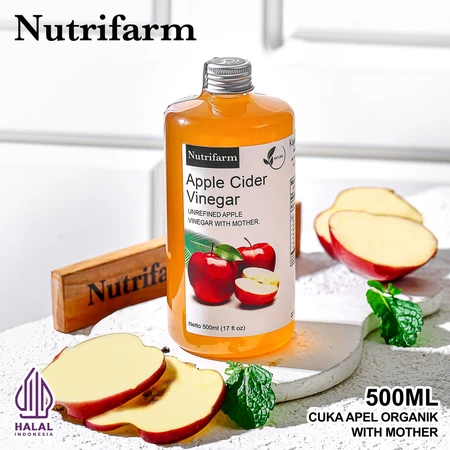 Jual CUKA APEL ORIGINAL ORGANIK 500 ML/ CUKA APEL NUTRIFARM ORIGINAL ...