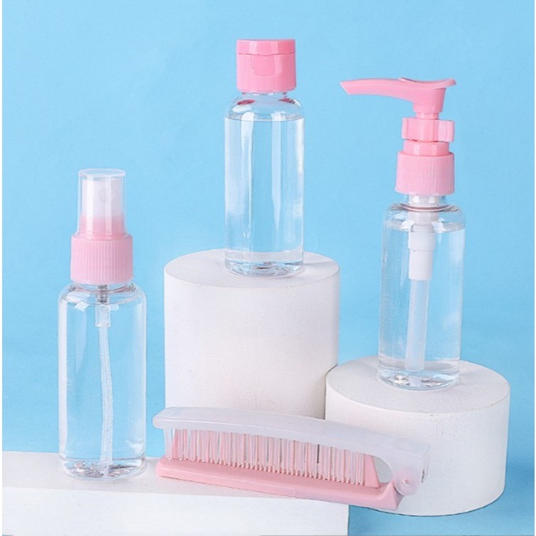 Jual Travel Pack Set Botol Mini Kosmetik Lengkap / Botol travel 7in1 ...