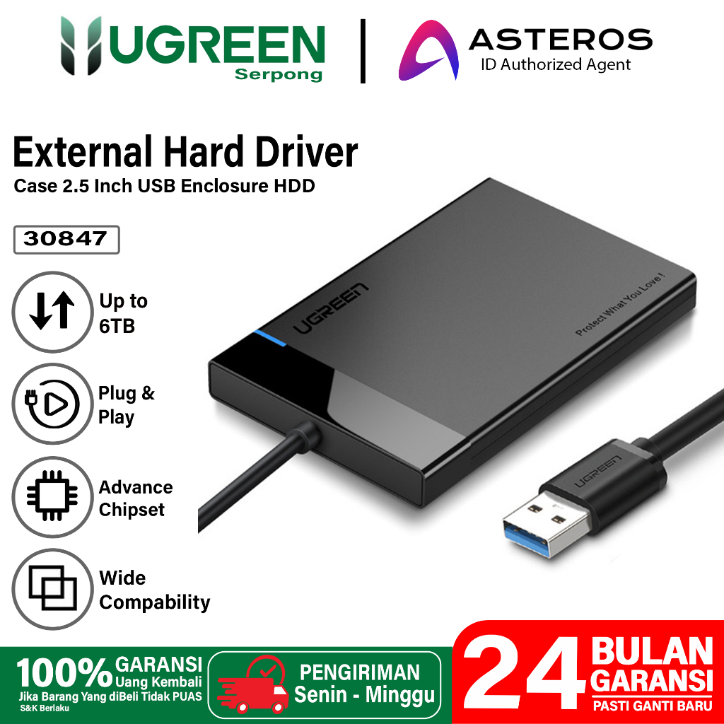 Jual UGREEN Casing Hardisk Eksternal Sata 2.5" in USB 3.0 Enclosure ...