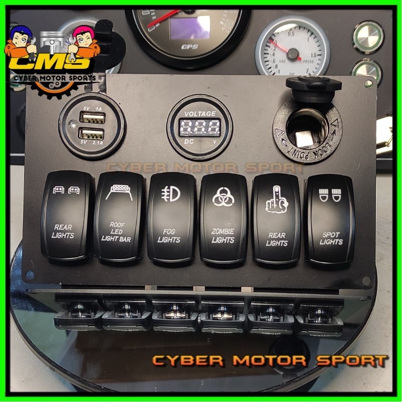 Jual dashboarad mobil panel Saklar 12v 24v USB charger volt meter DC ...