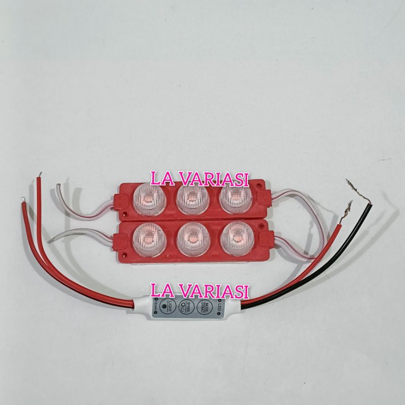 Jual MODUL LAMPU KEDIP BLITS PESAWAT + 2 BIJI LED 3 MATA BESAR 12V 24V ...