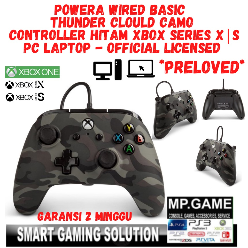 Jual PowerA Basic Wired Controller Thunder Cloud Camo Xbox S/X Xbox One ...