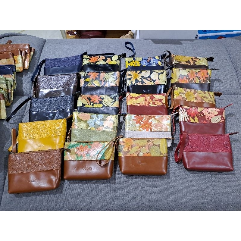 Jual NEW.. POUCH WANITA KULIT ECOPRINT. ASLI KULIT. BERGARANSI MODEL ...