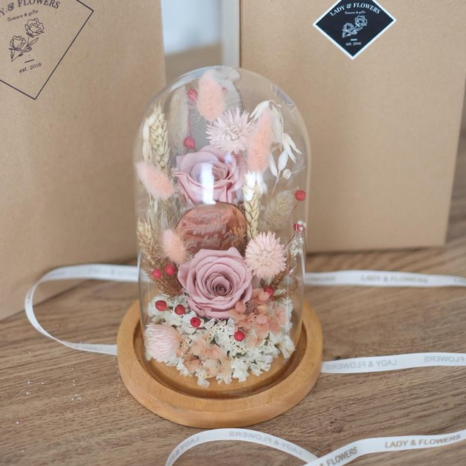 Jual DOUBLE ROSES DOME - ROSE FLOWER DOME VALENTINE FLOWER GIFT ROSE ...