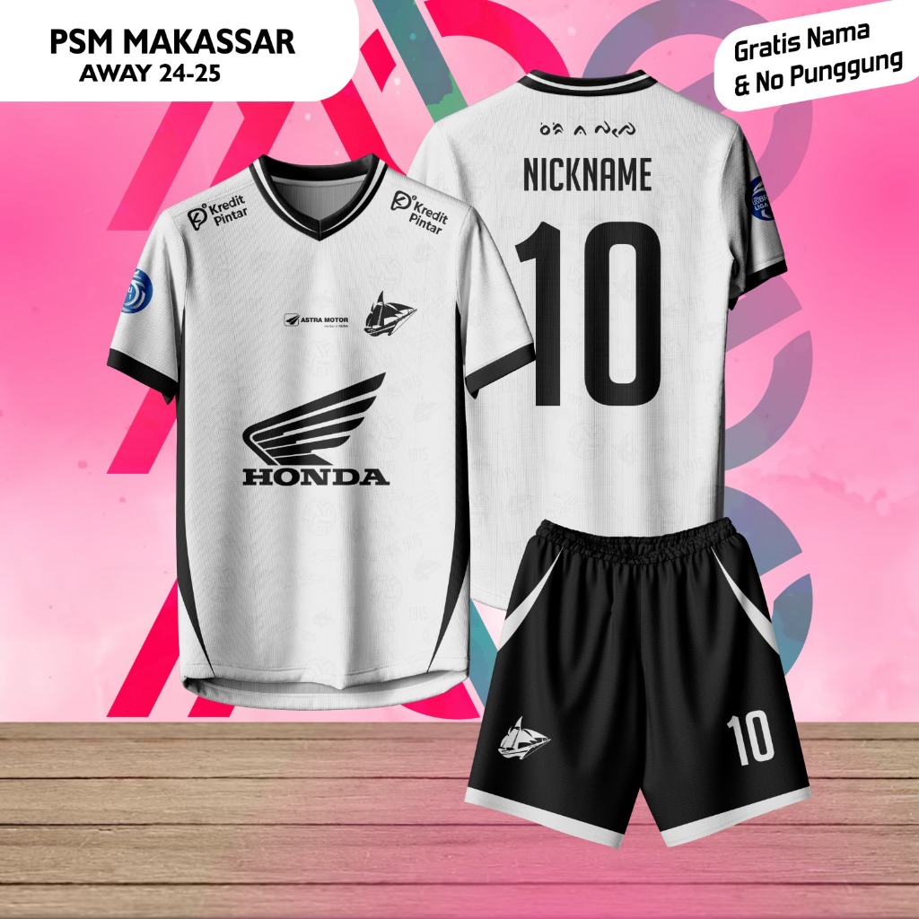 Jual Baju Jersey Football PSM Makassar Away White LIGA 2024 Terbaru ...