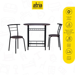 Jual Atria Octan Meja Makan Set Minimalis 1 Table + 2 Chair Dark Brown ...