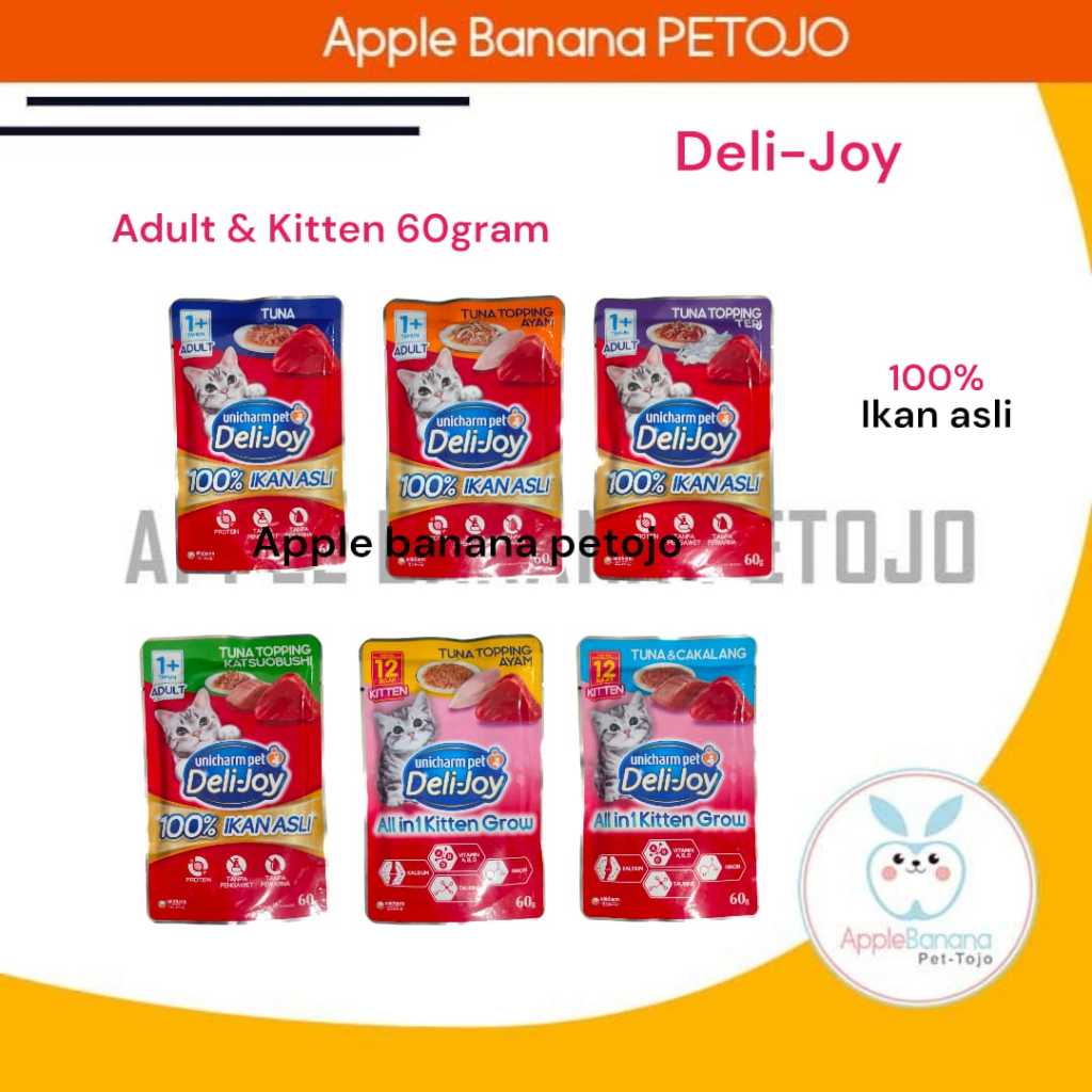 Jual Deli-Joy Pouch 60gram - Makanan Basah Kucing - 100% ikan asli ...