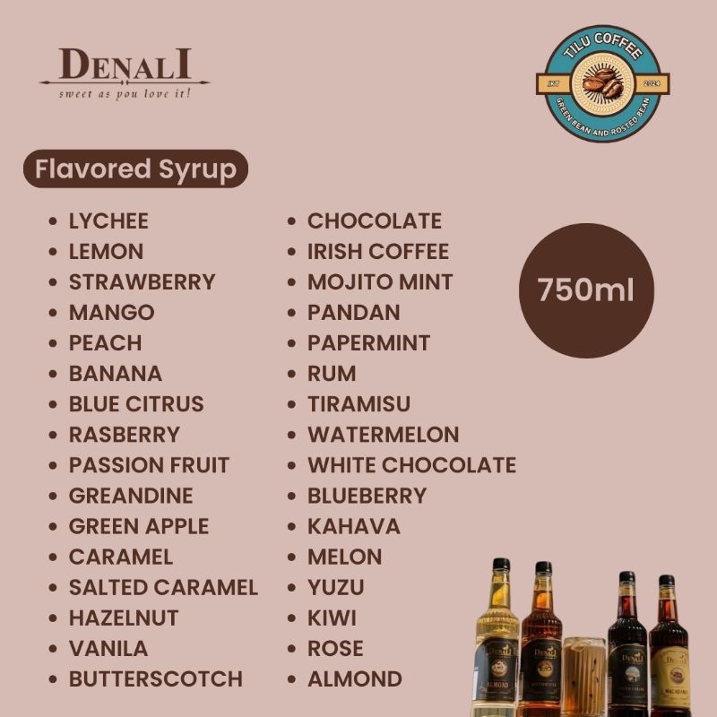 Jual Denali Syrup All Varian Lengkap - Tilucoffee | Shopee Indonesia