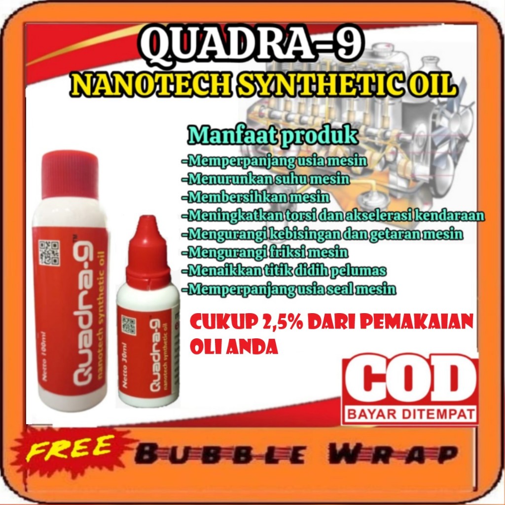 Jual Oli aditif oli mesin mobil matic dan manual Quadra-9 nano oil ...