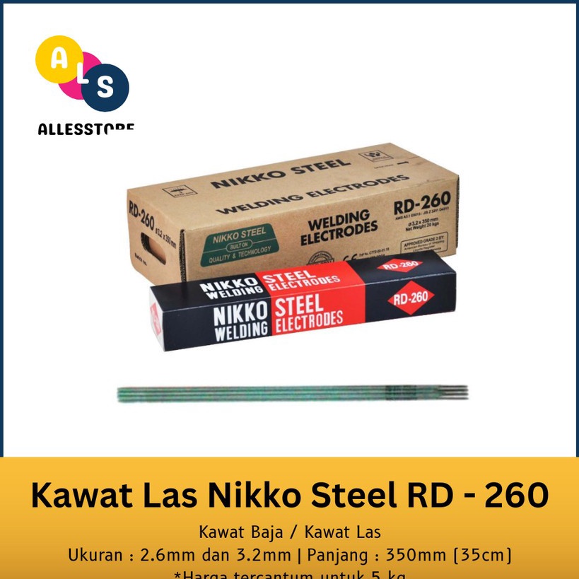 Jual Kawat Las Listrik Kawat Las Nikko Steel RD 26 Welding Electrodes ...