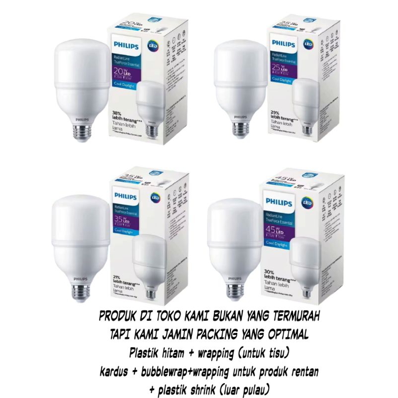 Jual PHILIPS LED 45W Radiant Line True Force Essential 45W,35W,25W,20W Putih - Cool Day Light ...