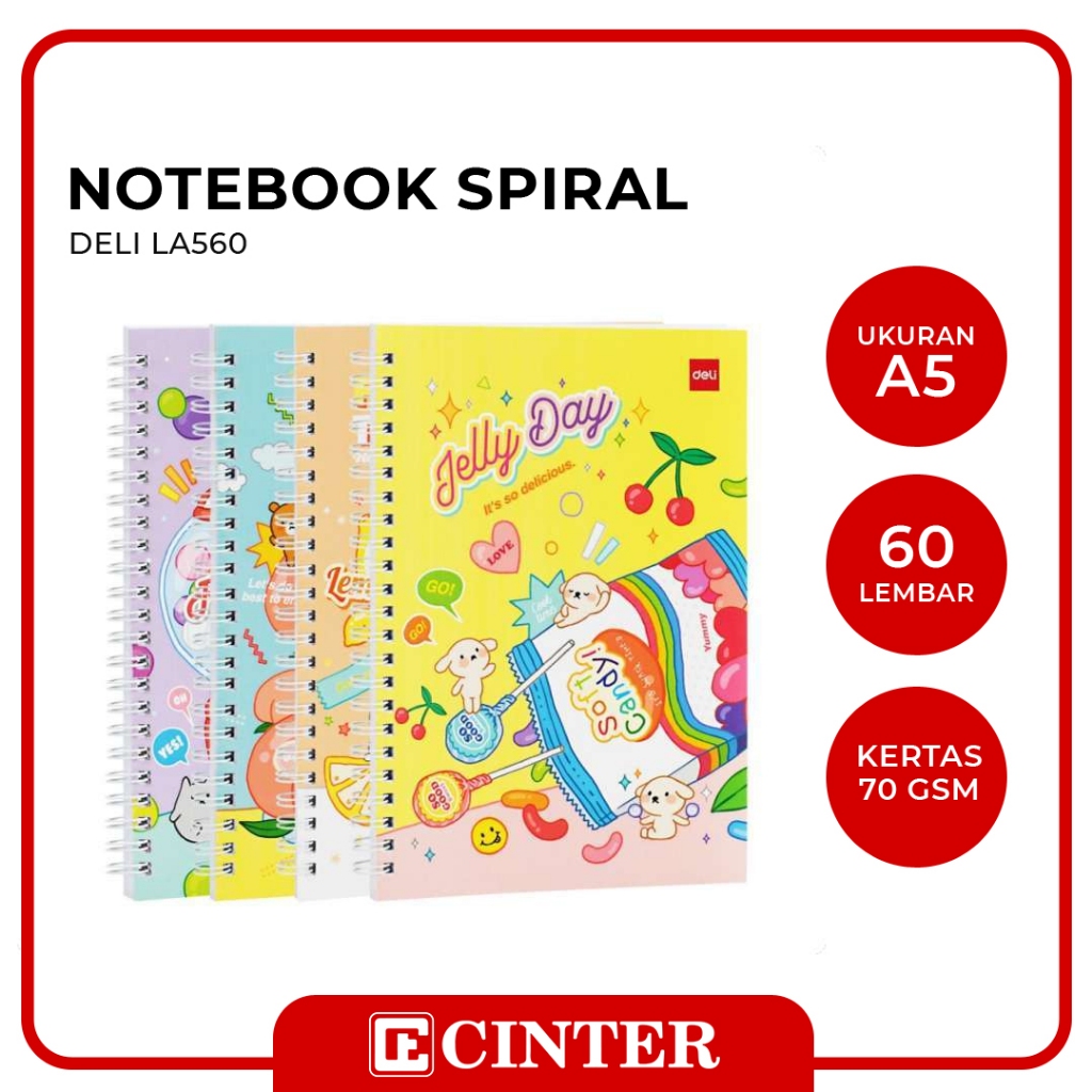 Jual DELI - BUKU SPIRAL / BUKU CATATAN / NOTEBOOK SPIRAL UKURAN A5 ...