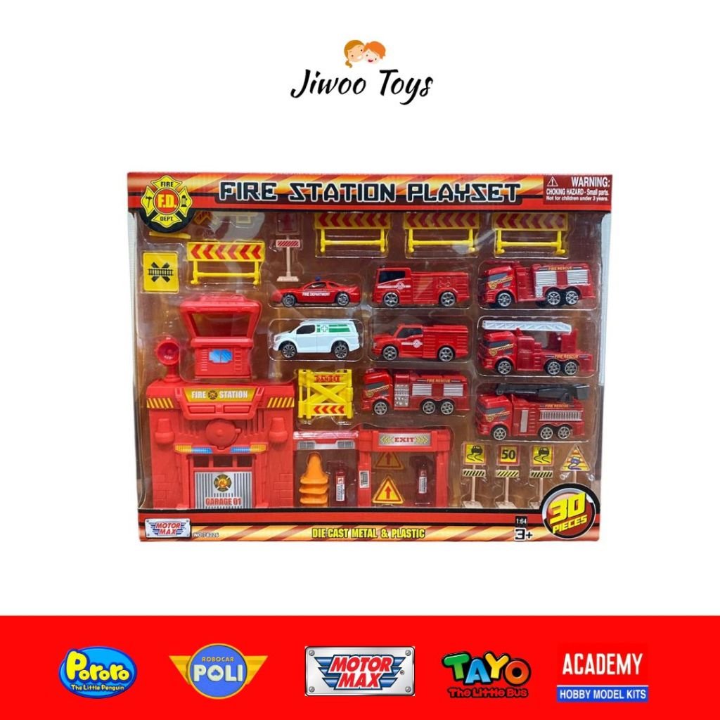 Jual Motormax Truck Fire Station & Vehicle Playset 30 pc MM-78226 ...