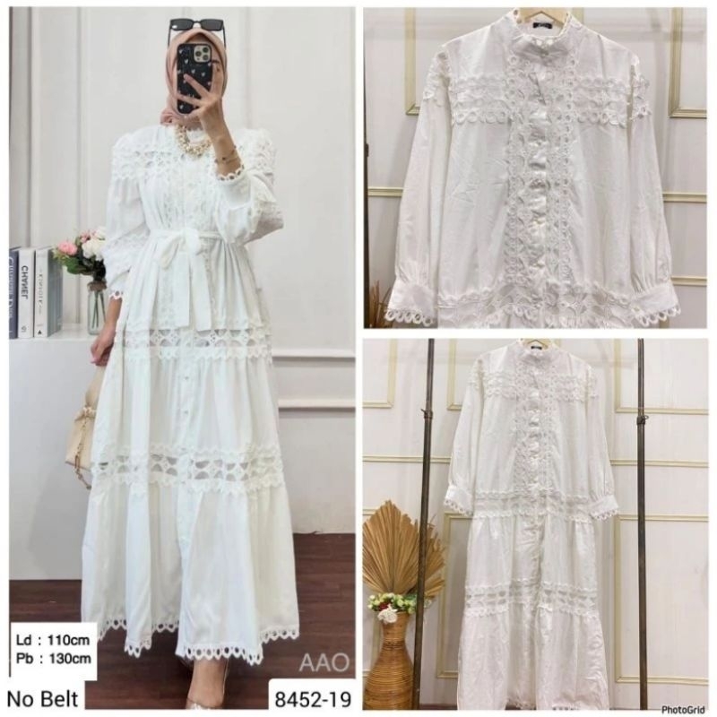 Jual GAMIS DRESS KATBOL PUTIH GAMIS KATUN BORDIR PUTIH PREMIUM DRESS ...