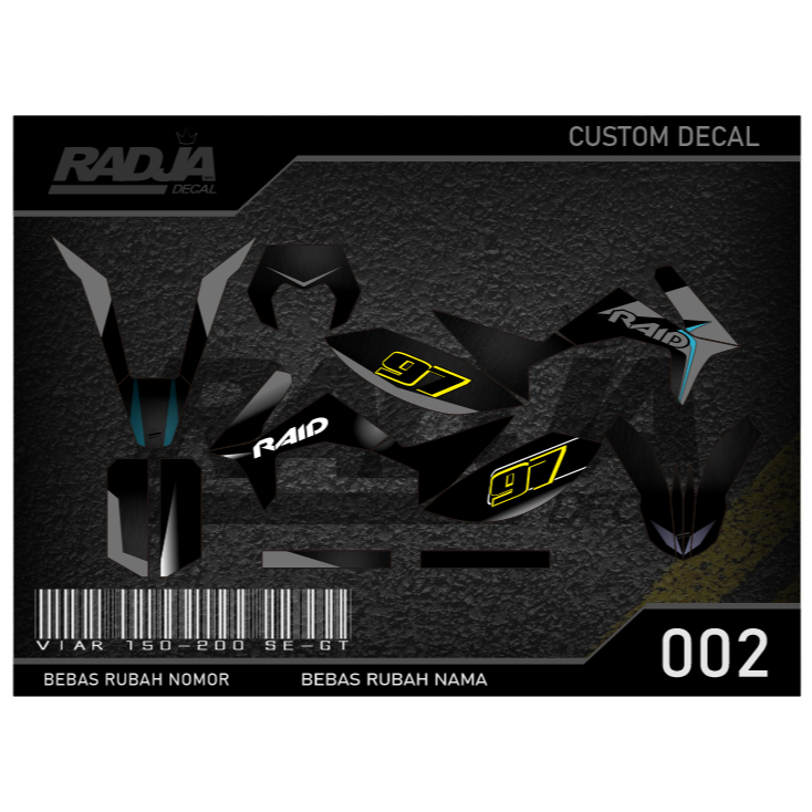 Jual DECAL STICKER VIAR 150/200 SE (002) DEKAL STIKER CROSS X CX GT ...