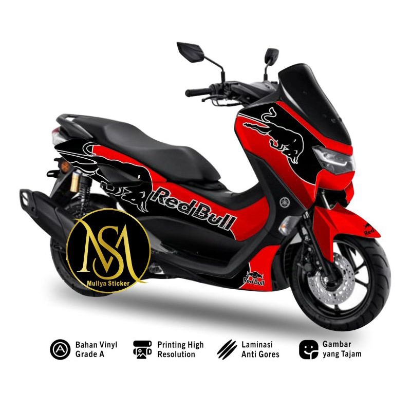 Jual Stiker Decal Nmax New Full Body Variasi Red bull Merah | Shopee ...