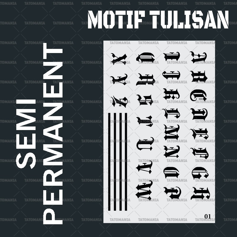 Jual Stiker tato temporer semi permanen kode-01 motif tulisan ...