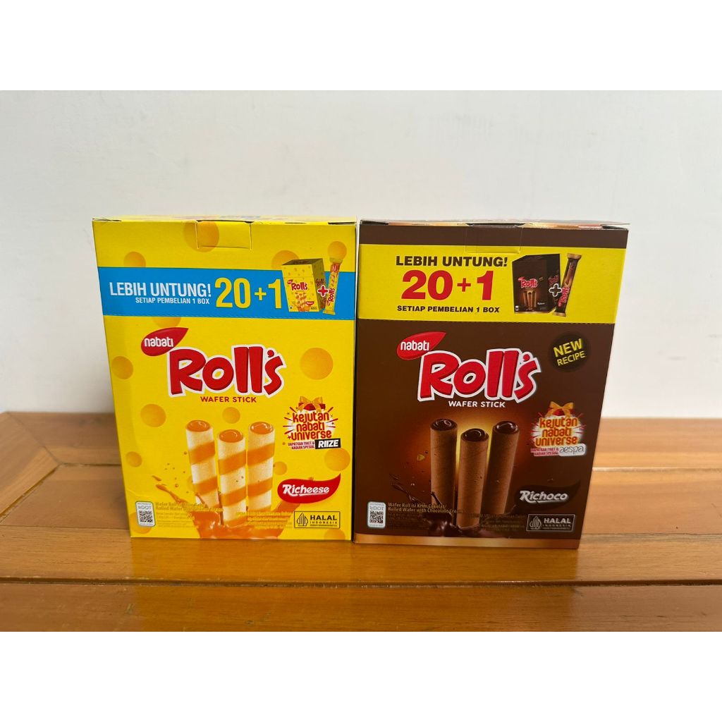 Jual RICHEESE NABATI ROLLS 20x6gr | PER BOX @20 PCS WAFER RICHOCO NABATI ROLLS | Shopee Indonesia