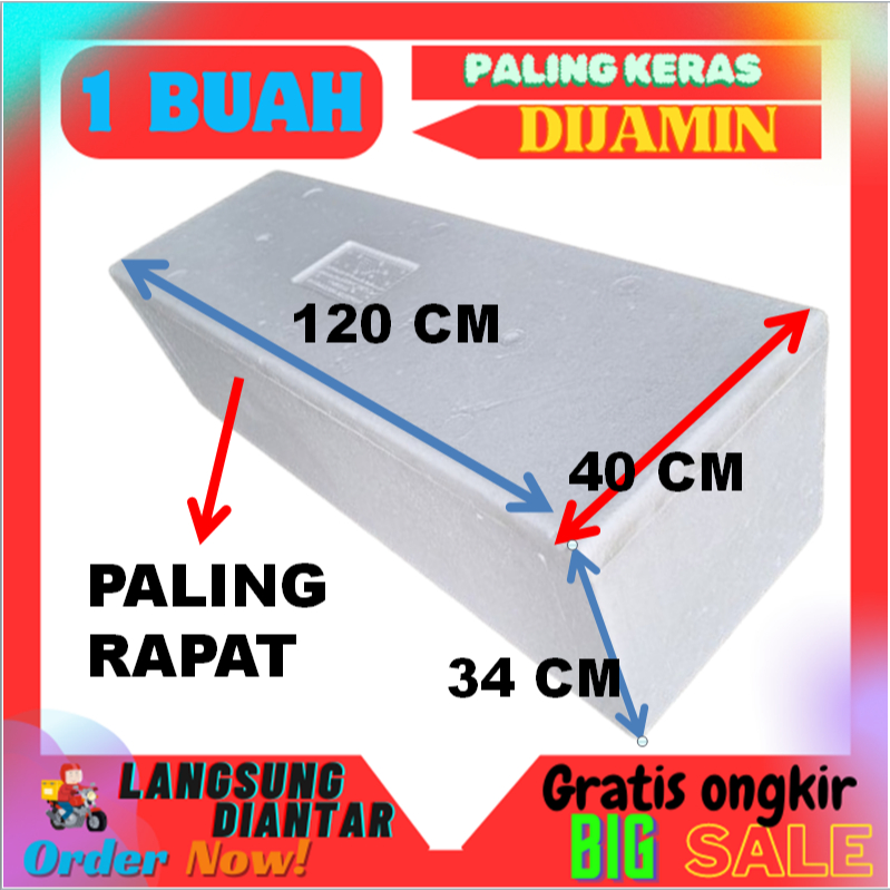 Jual 120x40x34 cm (TKL) KOTAK STYROFOAM BOX - KOTAK STEROFOAM BOX ES ...