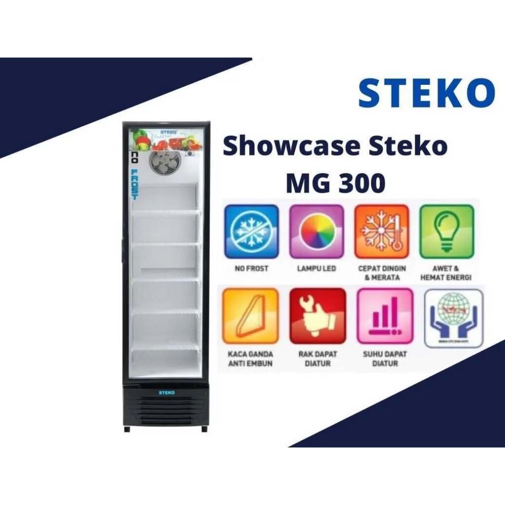 Jual Showcase STEKO MG 300 (280 Liter) No Frost - SELURUH INDONESIA | Shopee Indonesia