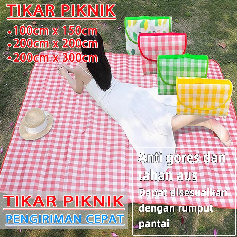 Jual 【kami】tikar lipat piknik jumbo kain piknik aesthetic piknik tikar ...
