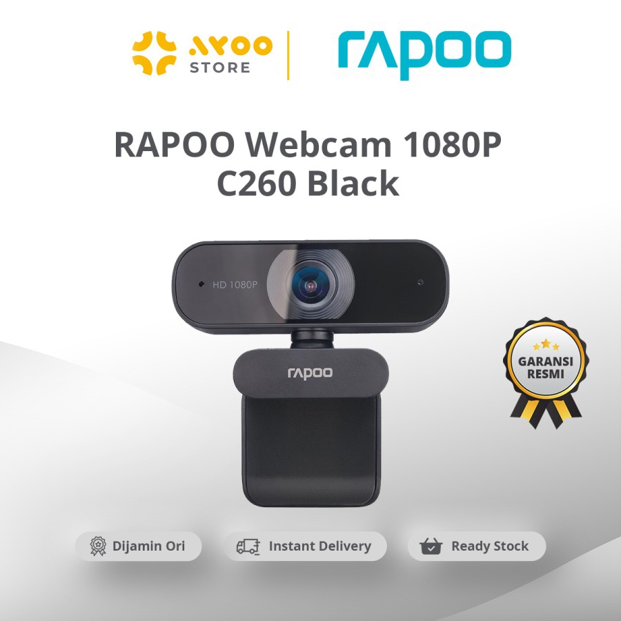 Jual RAPOO Webcam 1080P C260 Black | Shopee Indonesia