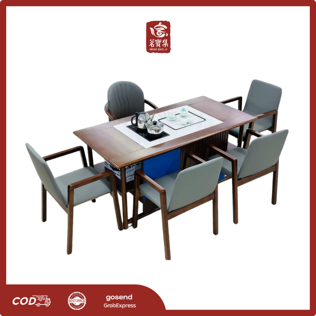 Jual MING BAO JI Meja Teh China Set 906 Brown White Marmer Furniture ...