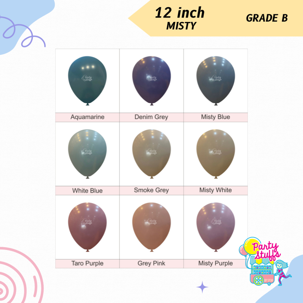 Jual 12 inch Misty Balloon / Balon latex misty ( ECER ) | Shopee Indonesia