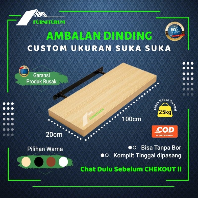 Jual Rak Ambalan COSTOM UKURAN SUKA SUKA Dinding Minimalis Hiasan Papan ...